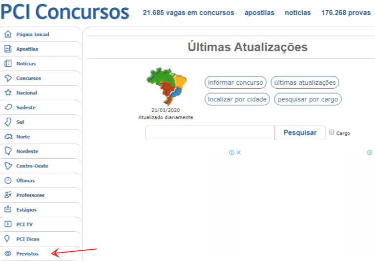 PCI Concursos Centro Oeste 2021 → INSCRIÇÕES (Abertos e Previstos)